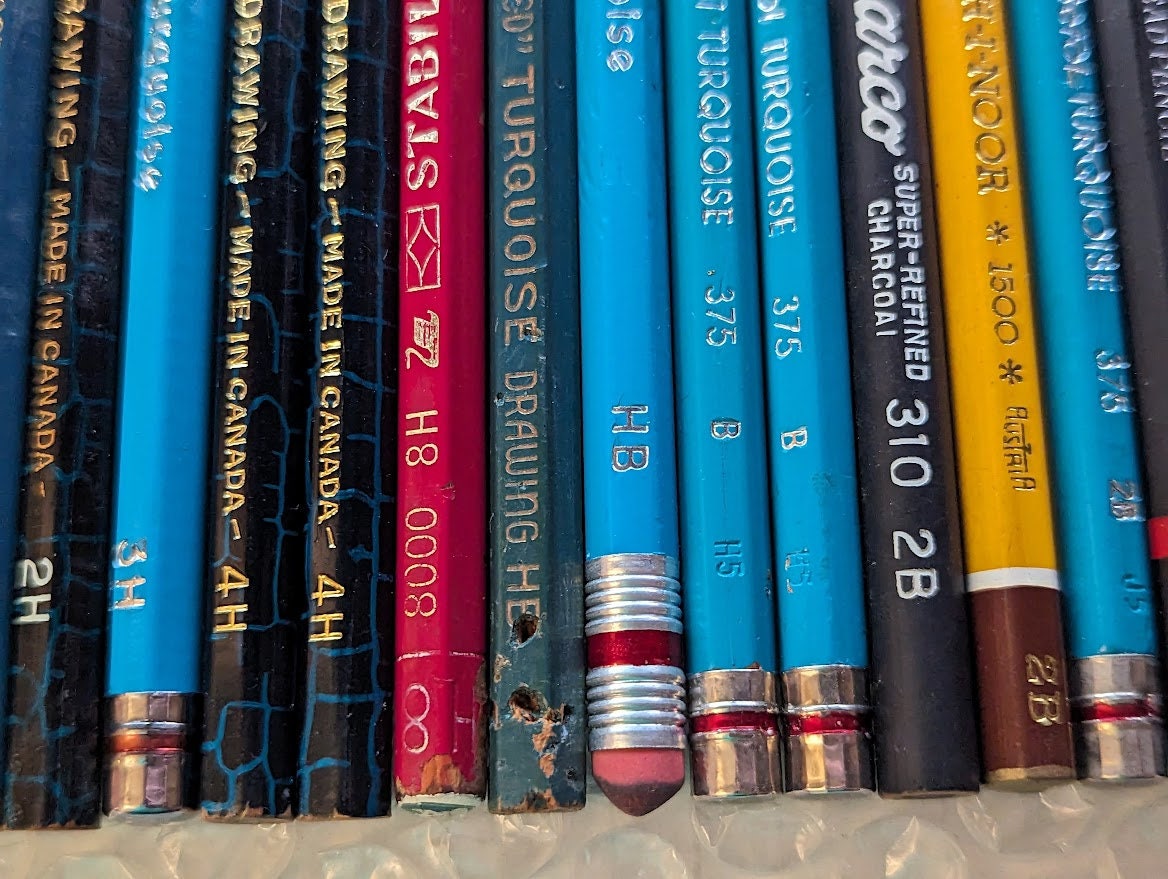 24 Berol & Eagle Turquoise Sketching Graphite Lead Pencil Set Plus ...