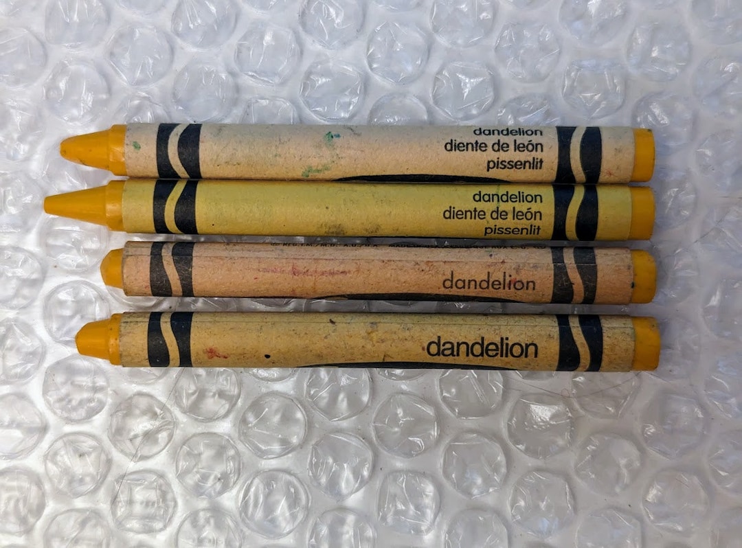 4 Crayola Crayon Dandelion Discontinued Color Binney & Smith Lightly ...
