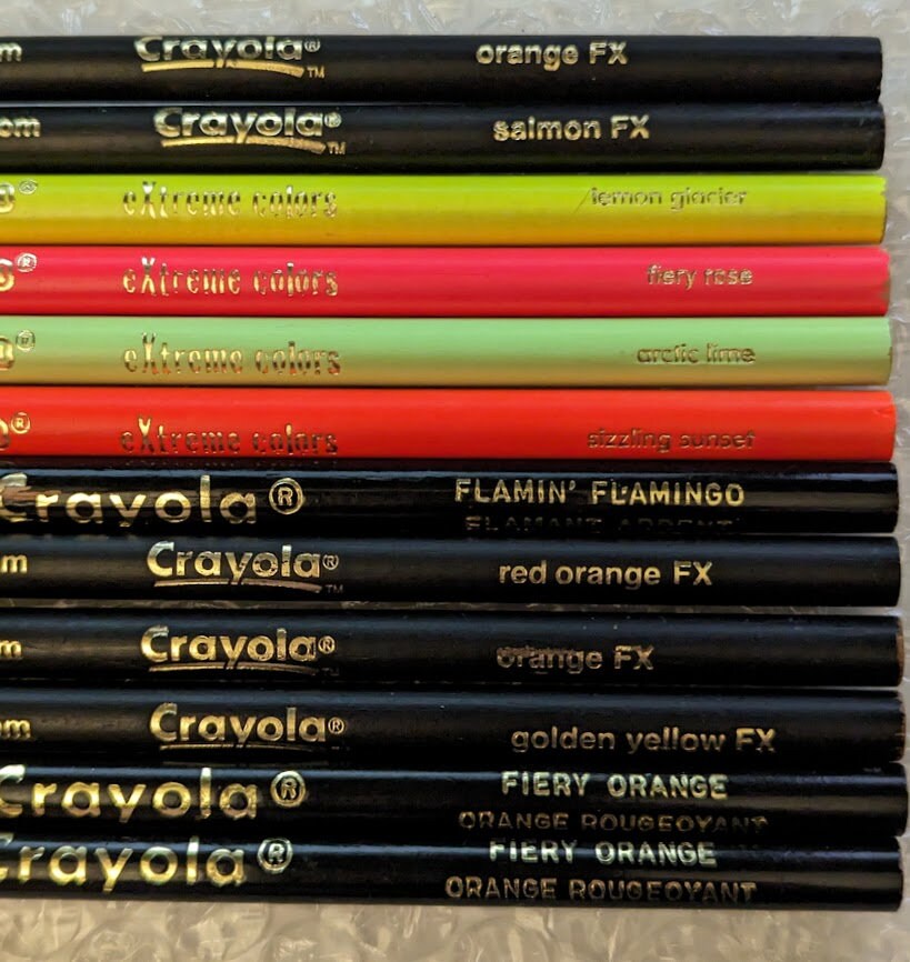 12 Crayola Colored Pencil Extreme Colors FX Ultra Bright Neon Preowned ...