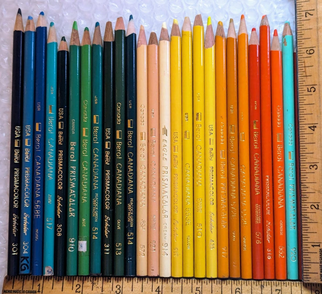 76 Berol Prismacolor & Berol Canadiana Colored Pencil Crayon Sampler ...