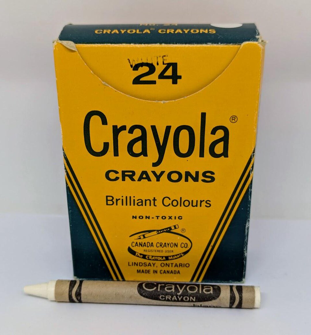 24 Crayola Binney & Smith White Wax Crayon Vintage Box of 24 New Old ...