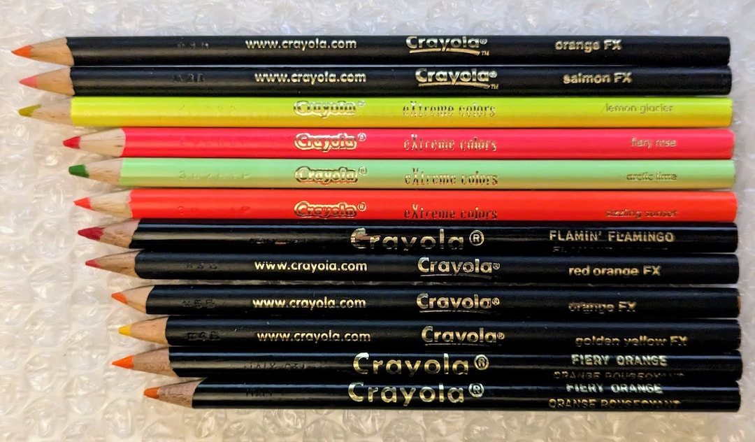 12 Crayola Colored Pencil Extreme Colors FX Ultra Bright Neon Preowned ...