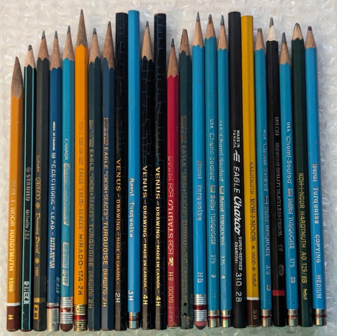 24 Berol & Eagle Turquoise Sketching Graphite Lead Pencil Set Plus ...