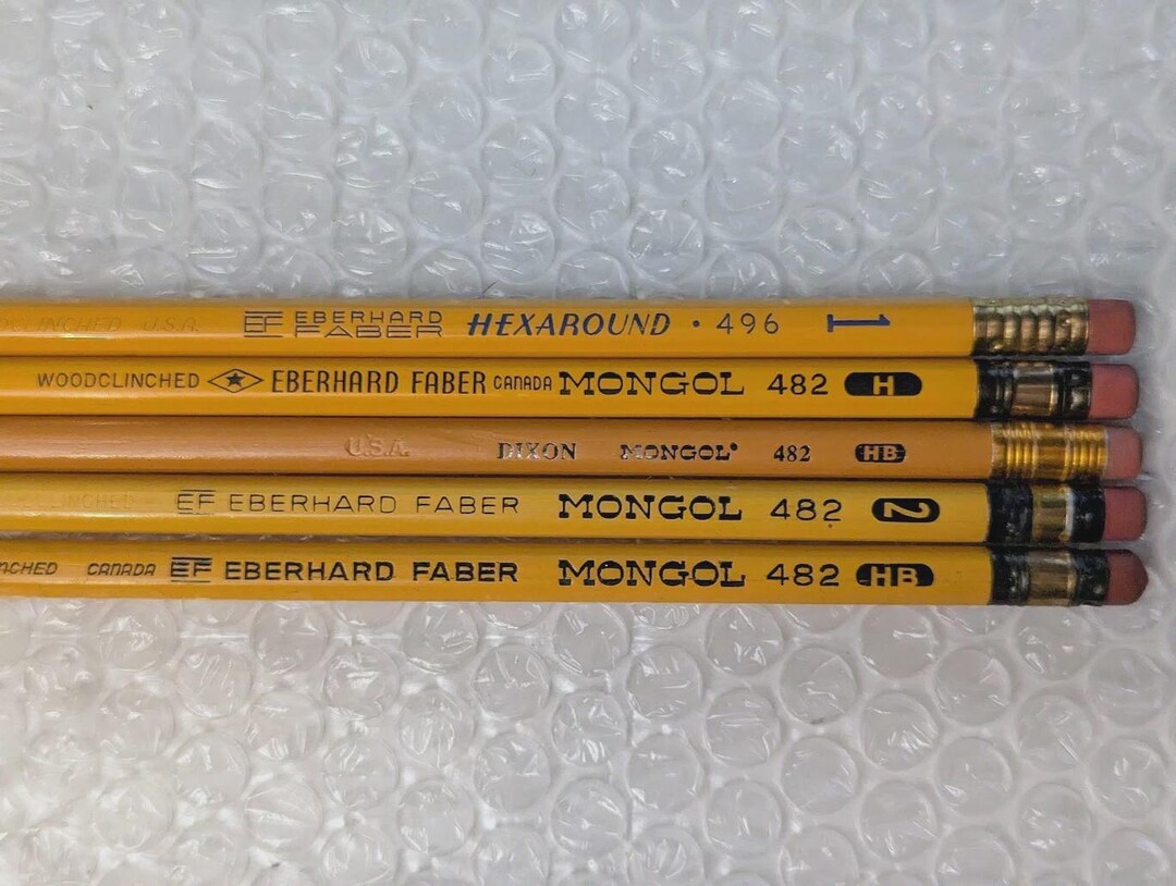 Eberhard Faber Woodclinched: Mongol 482 & Hexaround 496 Vintage Lead ...