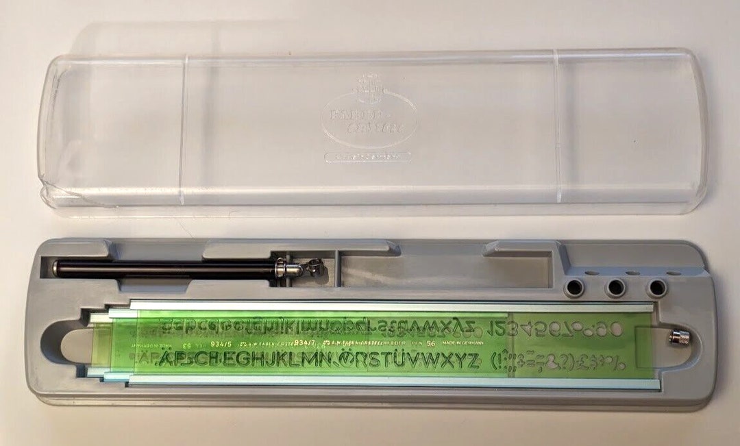 Vintage Faber Castell Lettering Guide Set With Feder Rulers and ...