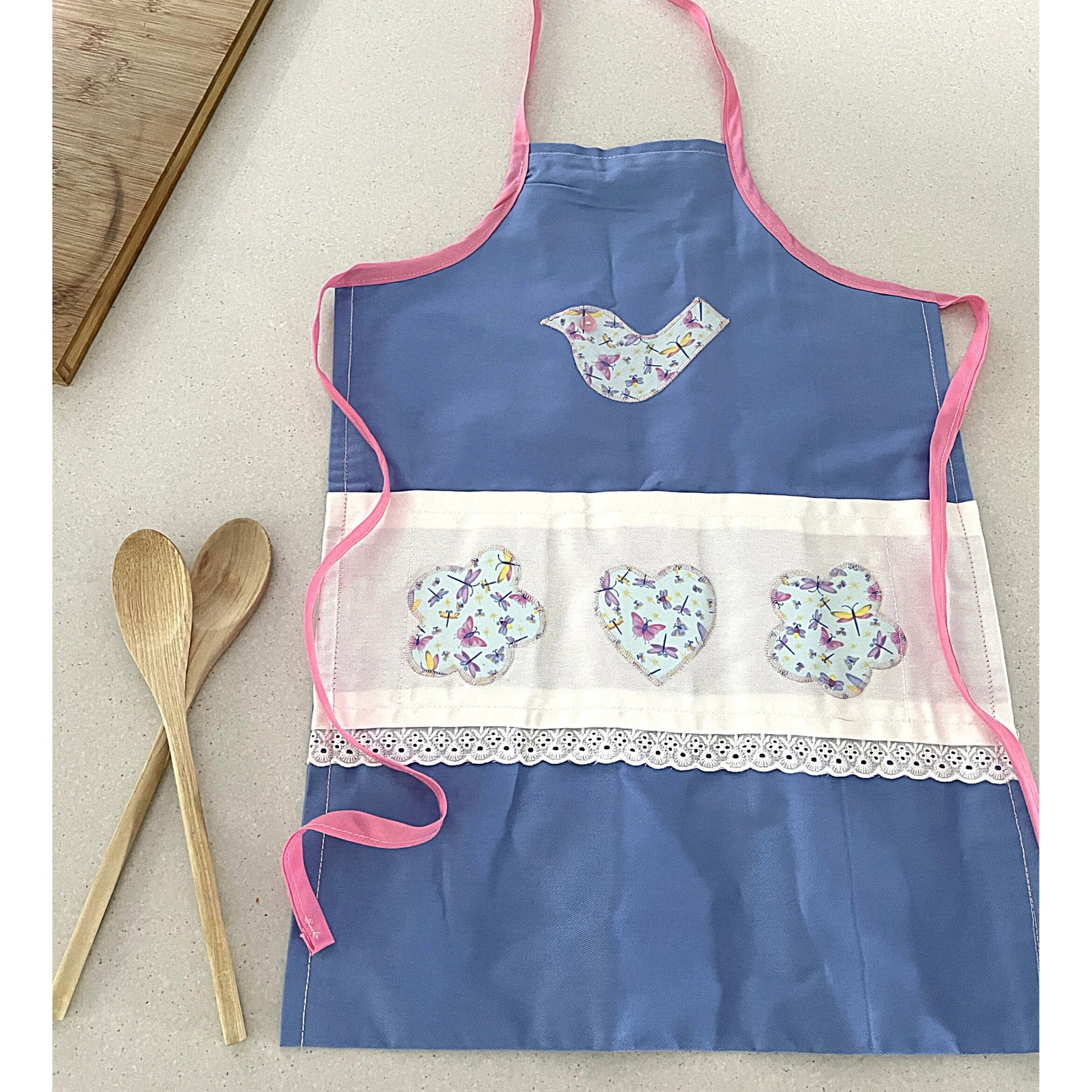 Little Girl Apron, Garden Apron, Art Smock, Kitchen Apron for Girl ...