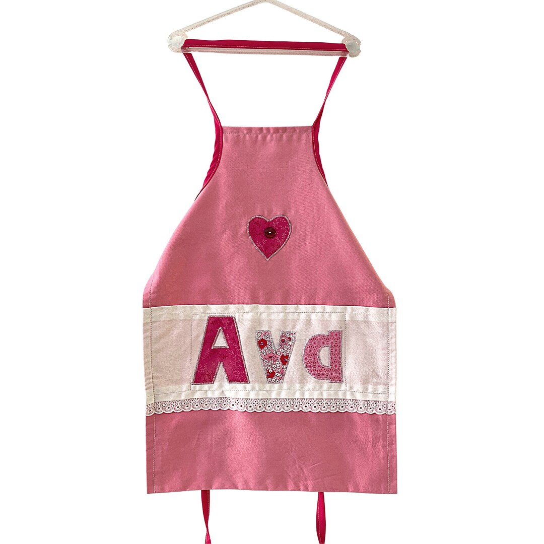 Light Pink Apron for Little Girl * Personalised Name Apron for Children ...