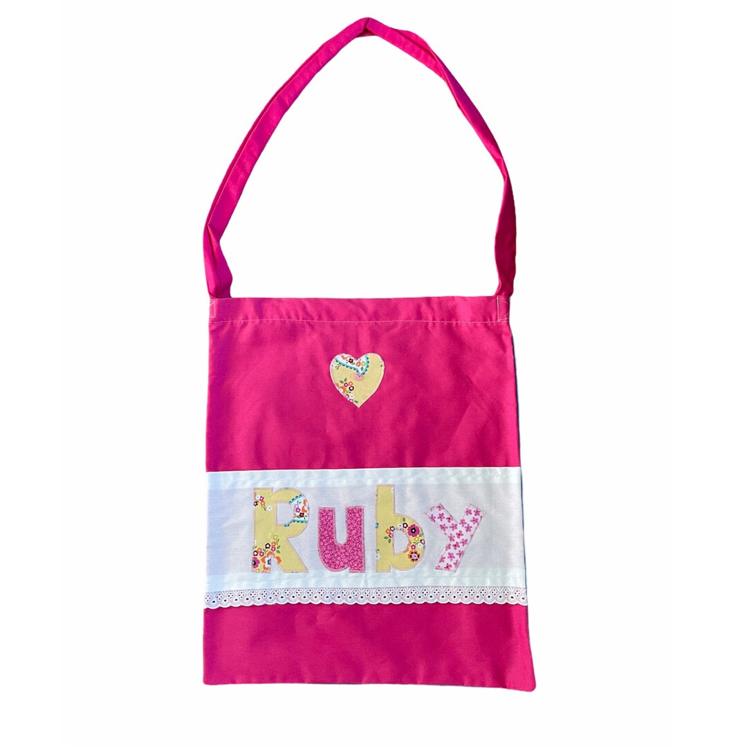 Large Hot Pink Library Bag for School or Kindy Big Bag for All the ...