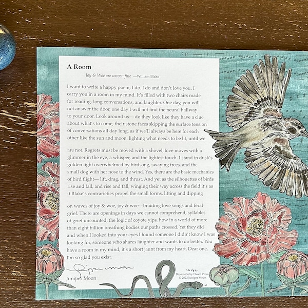 Poetry Broadside - Etsy