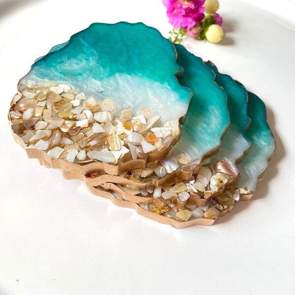 Seashell Coasters - Etsy