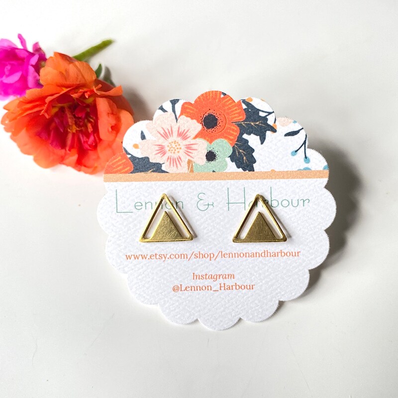 Gold Triangle Earrings - Etsy