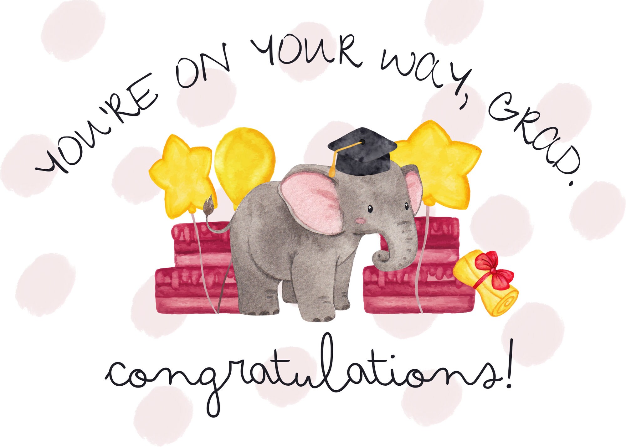 Printable Congrats Grad Card Digital Download Custom Graduation Card ...