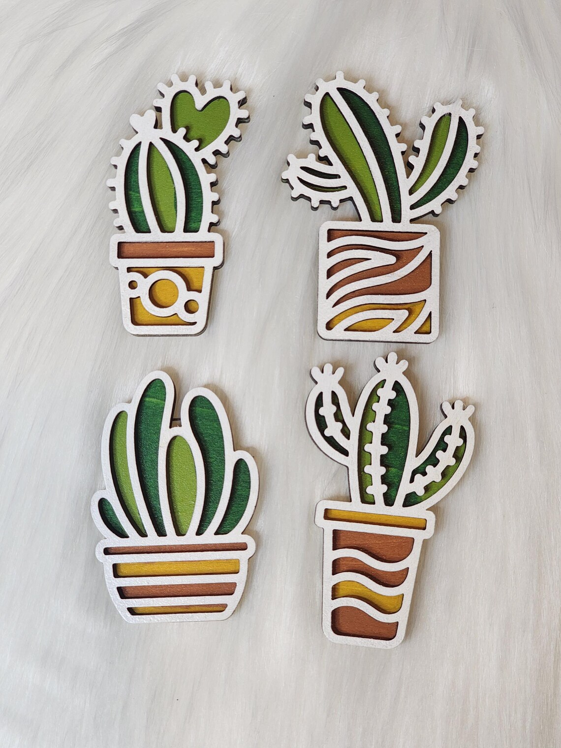 Cactus Laser Cut Magnets Set of 4 - Etsy