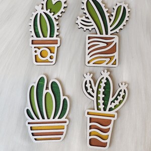 Cactus Laser Cut Magnets Set of 4 - Etsy