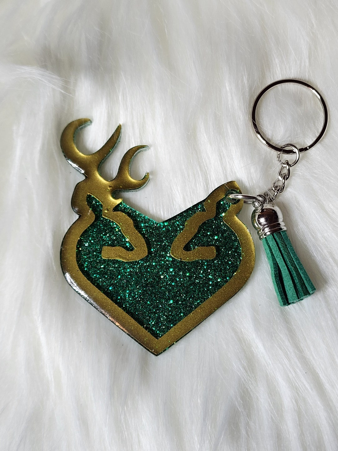 Buck and Doe Heart Keychain - Etsy