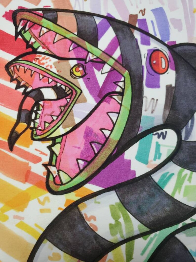 Rainbow Sandworm Print - Etsy