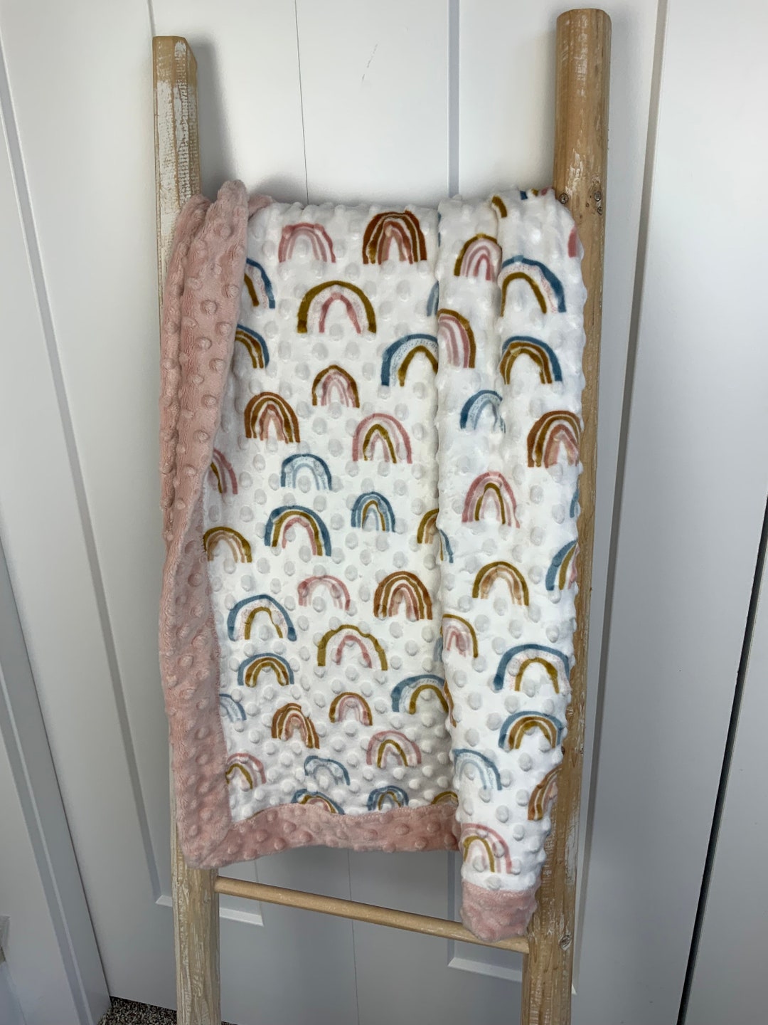 Rainbow Boho Baby Girl Minky Blanket / Boho Baby / Rainbow - Etsy