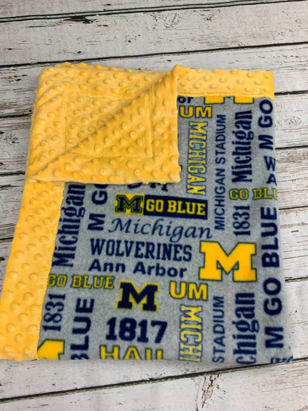 University of Michigan Wolverines Soft Minky Baby Blanket / U of M ...