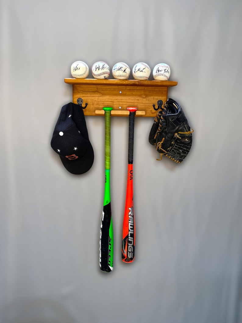 Baseball Bat Rack Hat Rack Baseball Display Baseball Gift Baseball Bat ...