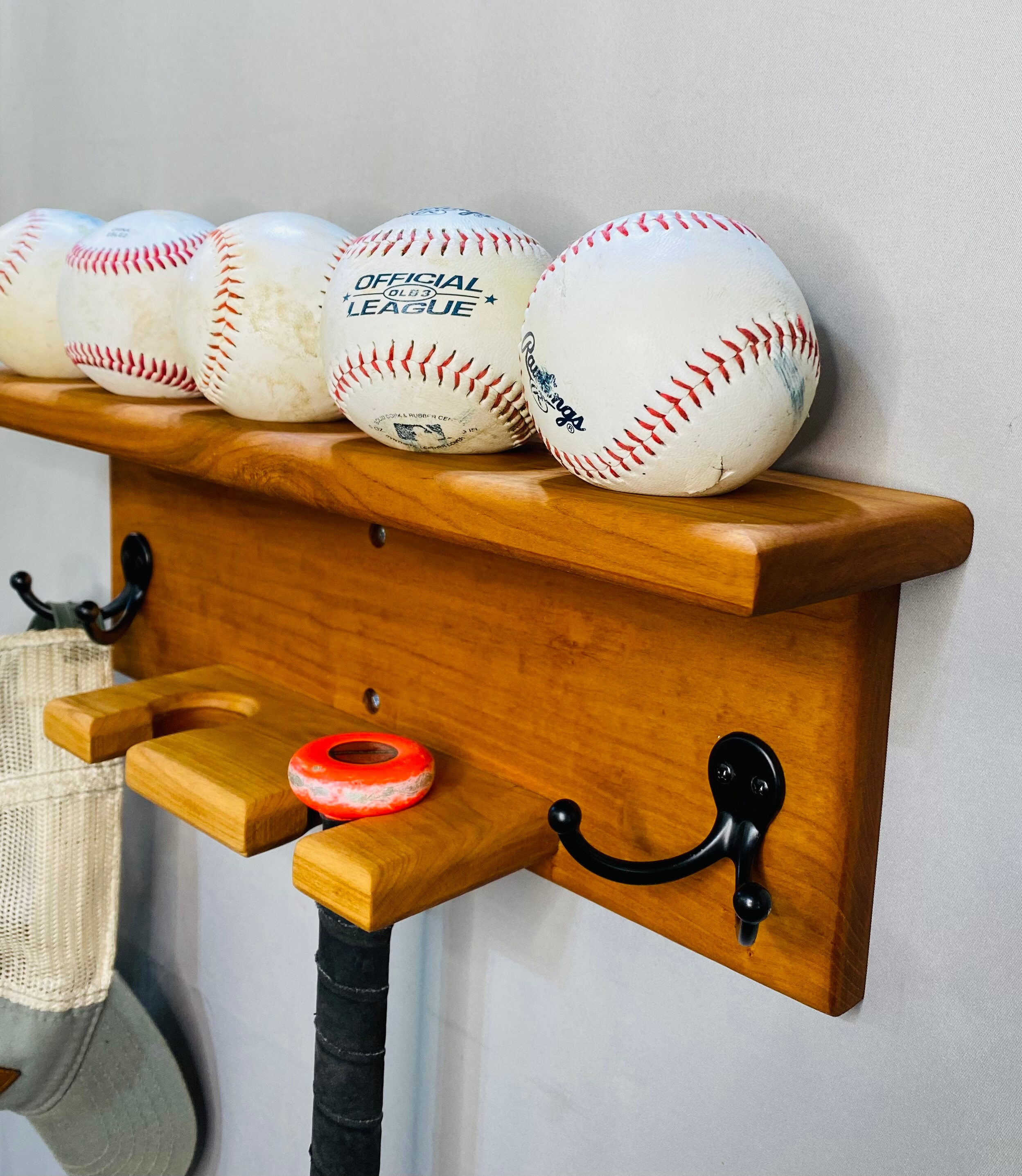 Baseball Bat Rack Hat Rack Baseball Display Baseball - Etsy