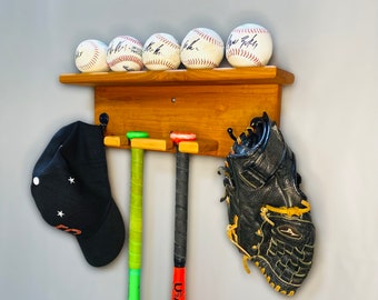 Personalized Baseball Bat Rack | Hat Rack | Baseball Display | Baseball ...