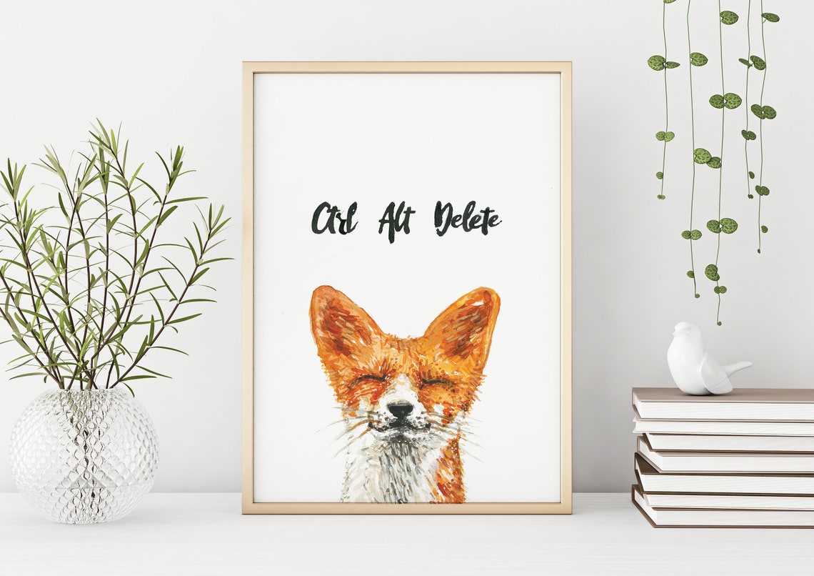 Fox Print, 29,7x42 Cm, Fox Poster, Fox Fine Art, Home Deco, Animal ...