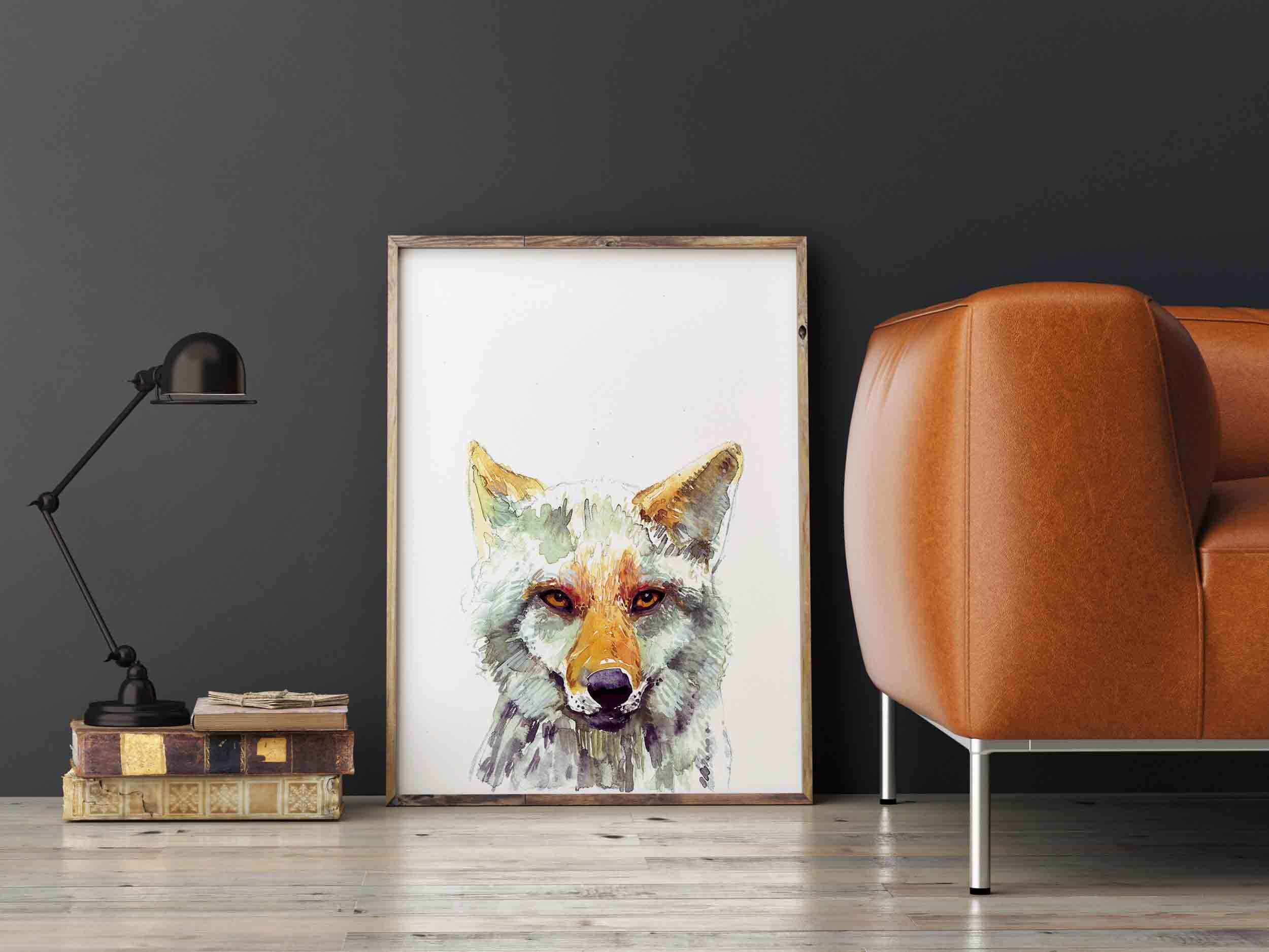 Wolf Print, 29,7x42 Cm, Animal, Wolf Poster, Wolf Art, Wolf Watercolour ...