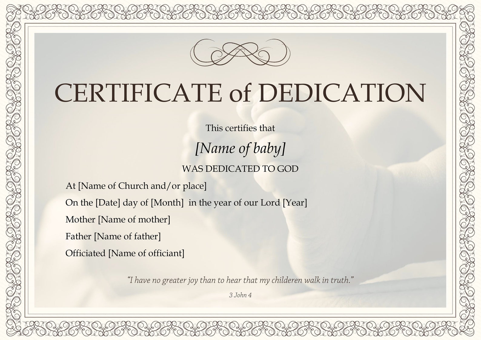 Baby Dedication Certificate Template For Mac Boy Or Girl Instant Baby Dedication Certificate Template For Mac Boy Or Girl Instant