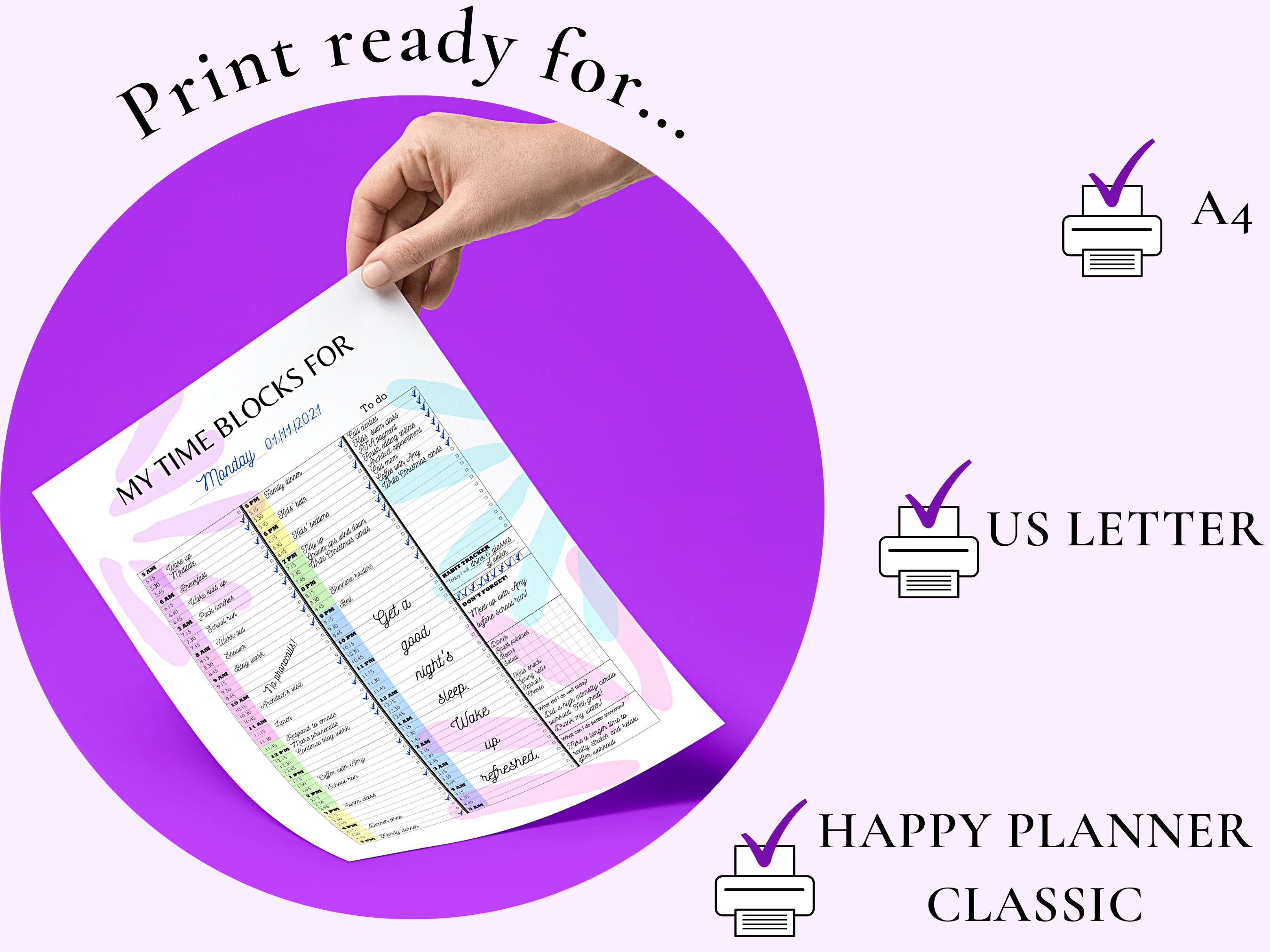 15 Minute Planner 15 Minute Time Block Printable 24 Hour - Etsy Canada