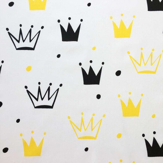 Crowns fabric by the yard Princess nursery fabric Royal | Etsy