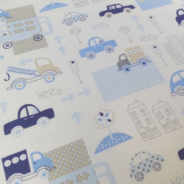 Vehicles fabric by the yard Cotton fabric Cars and trucks | Etsy