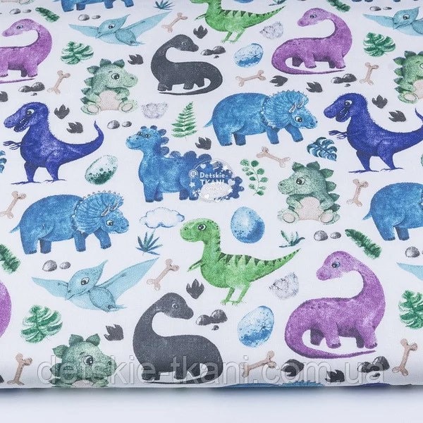 Dinosaur fabric by the yard Dinos cotton fabric nursery | Etsy