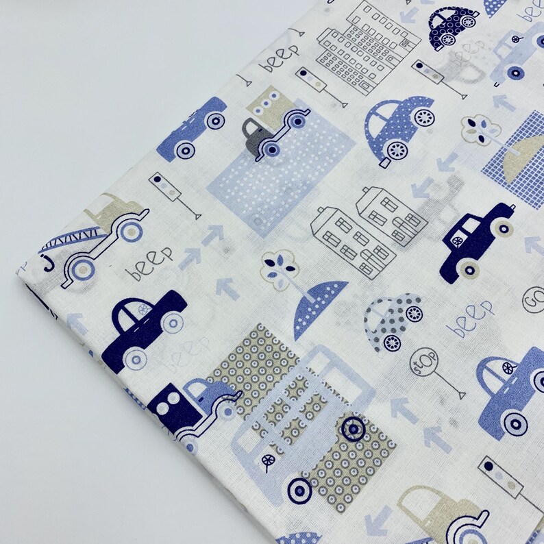 Vehicles Fabric by the Yard Cotton Fabric Cars and Trucks | Etsy