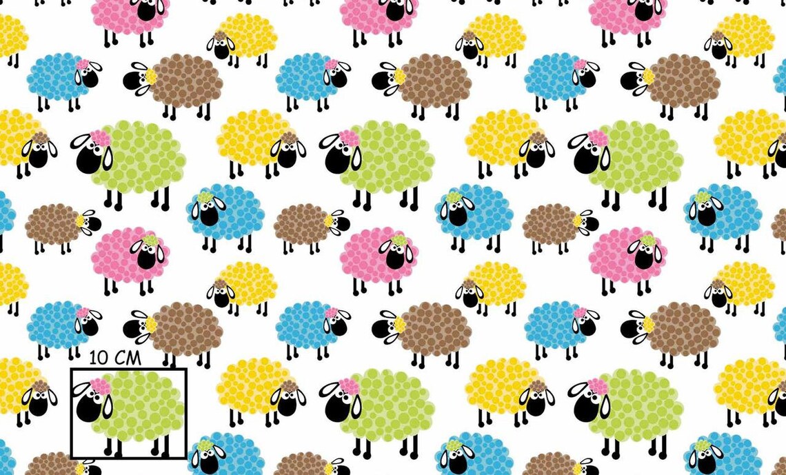 Sheep fabric by the yard Cotton kids fabric Farm home decor | Etsy
