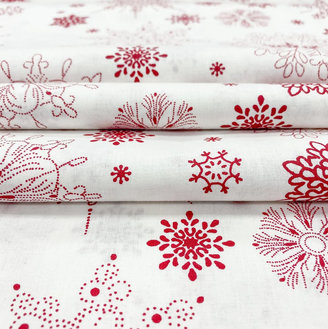Christmas fabric Snowflakes fabric by the yard 100% Cotton | Etsy