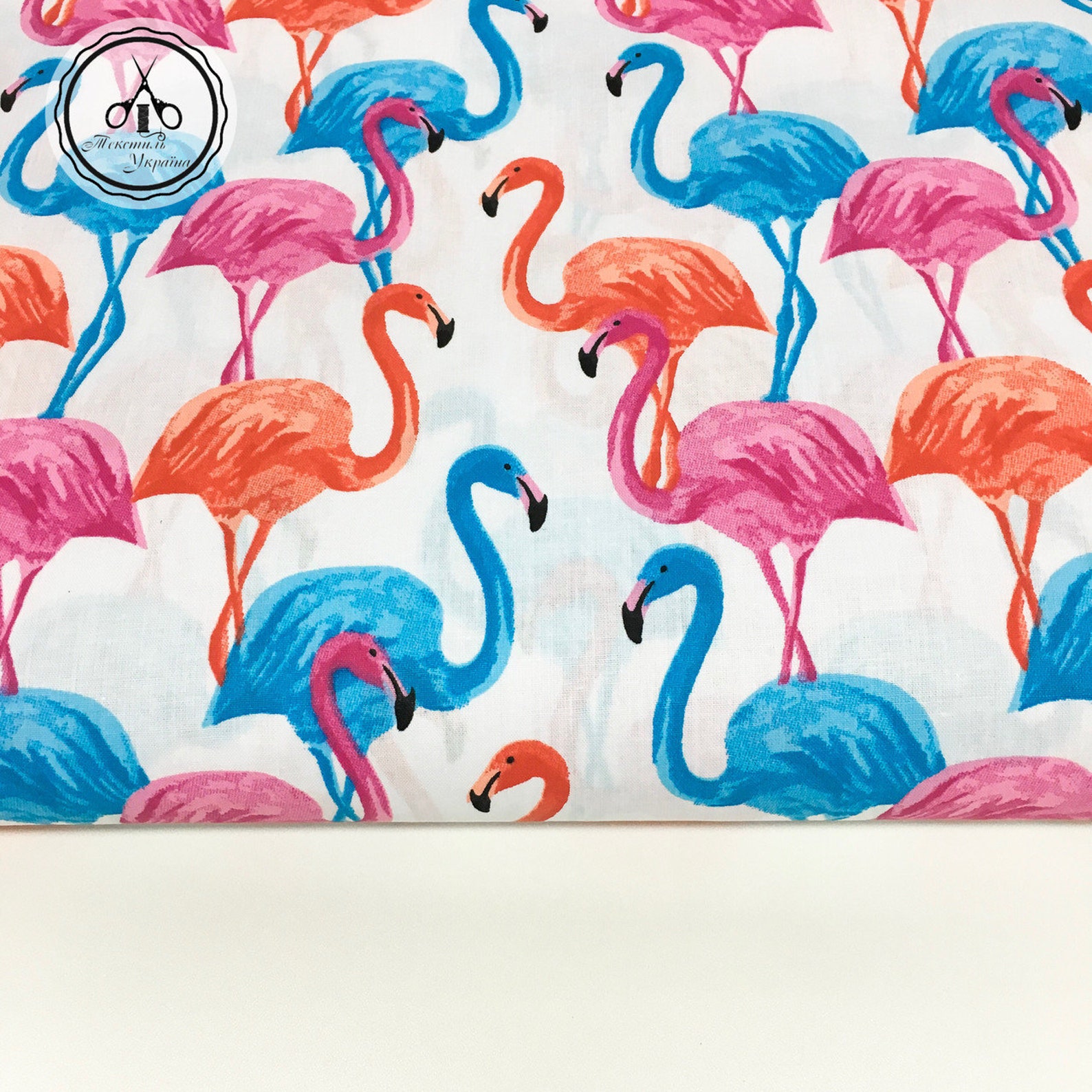 Flamingo Fabric by the Yard Cotton Fabric Kids Fabric | Etsy