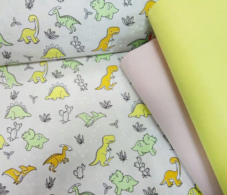 Dinosaur fabric by the yard Cotton fabric Children fabric | Etsy