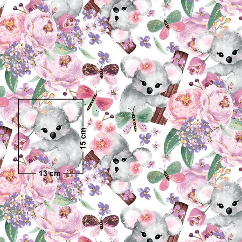 LIMITED Koala Bear Fabric by the Yard Cotton Kids Fabric | Etsy