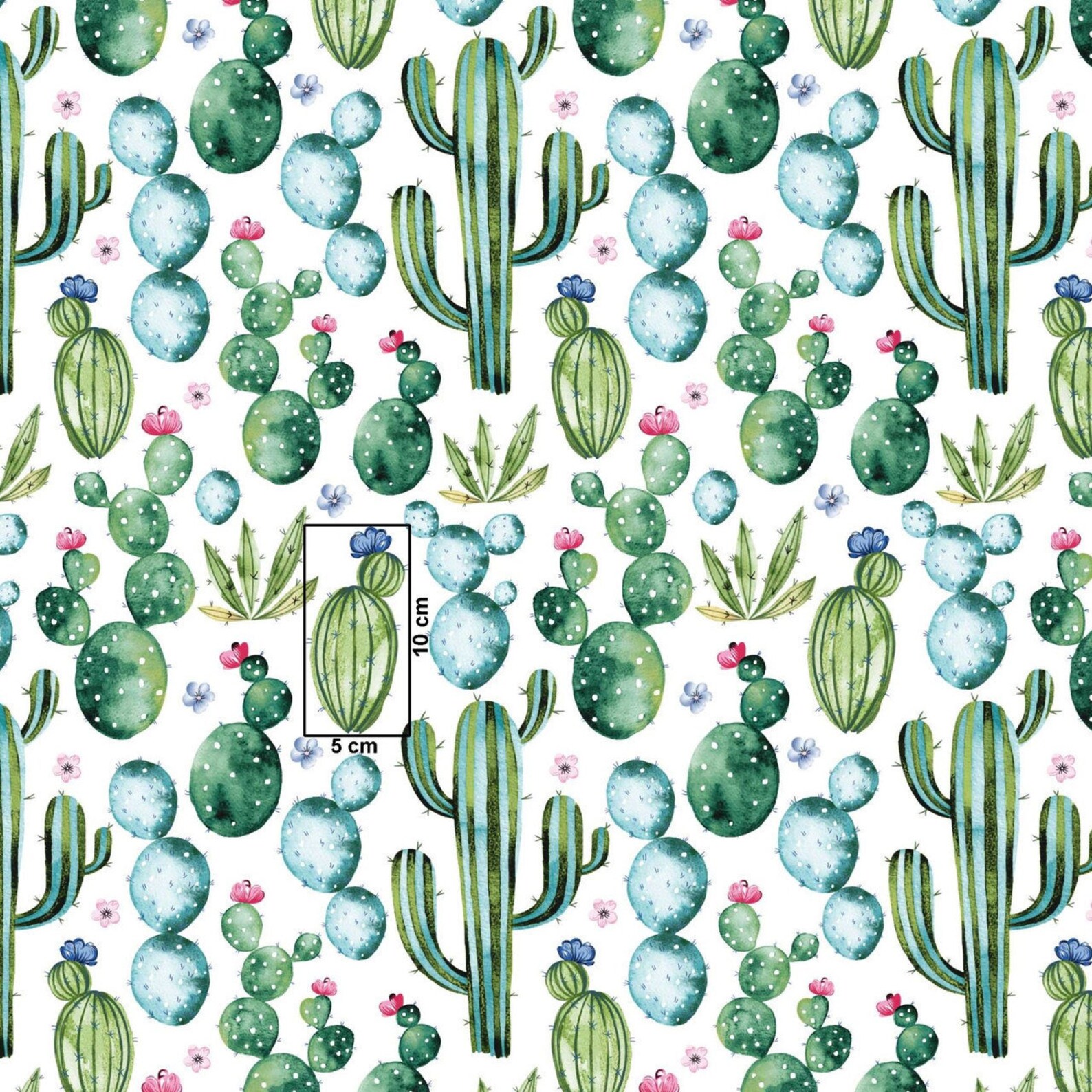 Cactus fabric by the yard Cotton fabric Kids fabric | Etsy