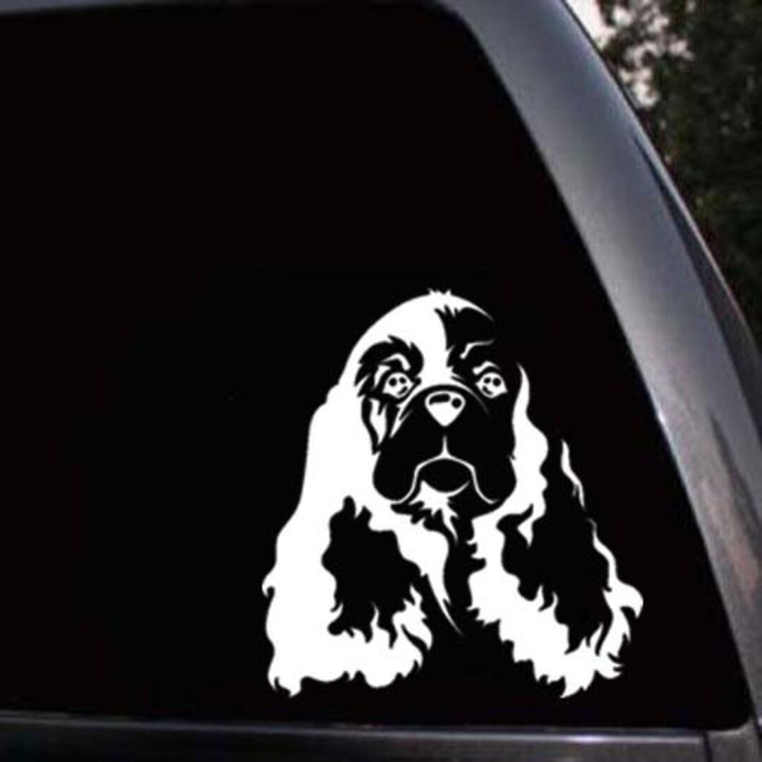 Cocker Spaniel Dog Silhouette Wall Window Car Bumper Laptop iPad Vinyl ...