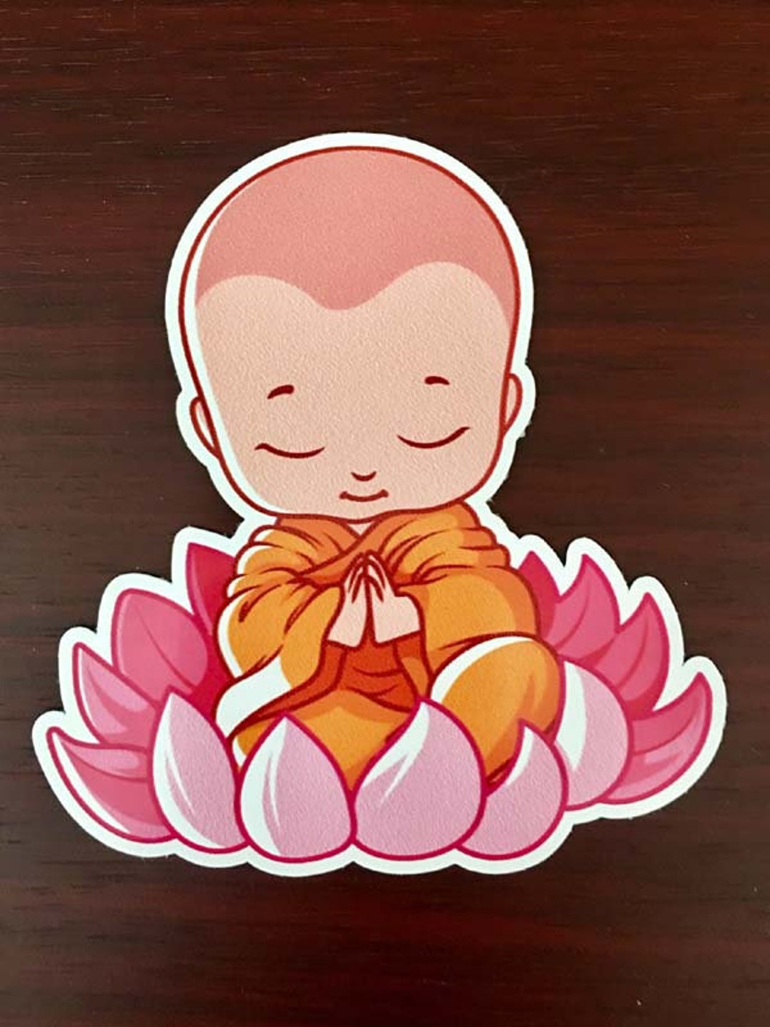 Praying Little Buddha Monk Car Bumper Laptop iPad Vinyl Decal Sticker ...