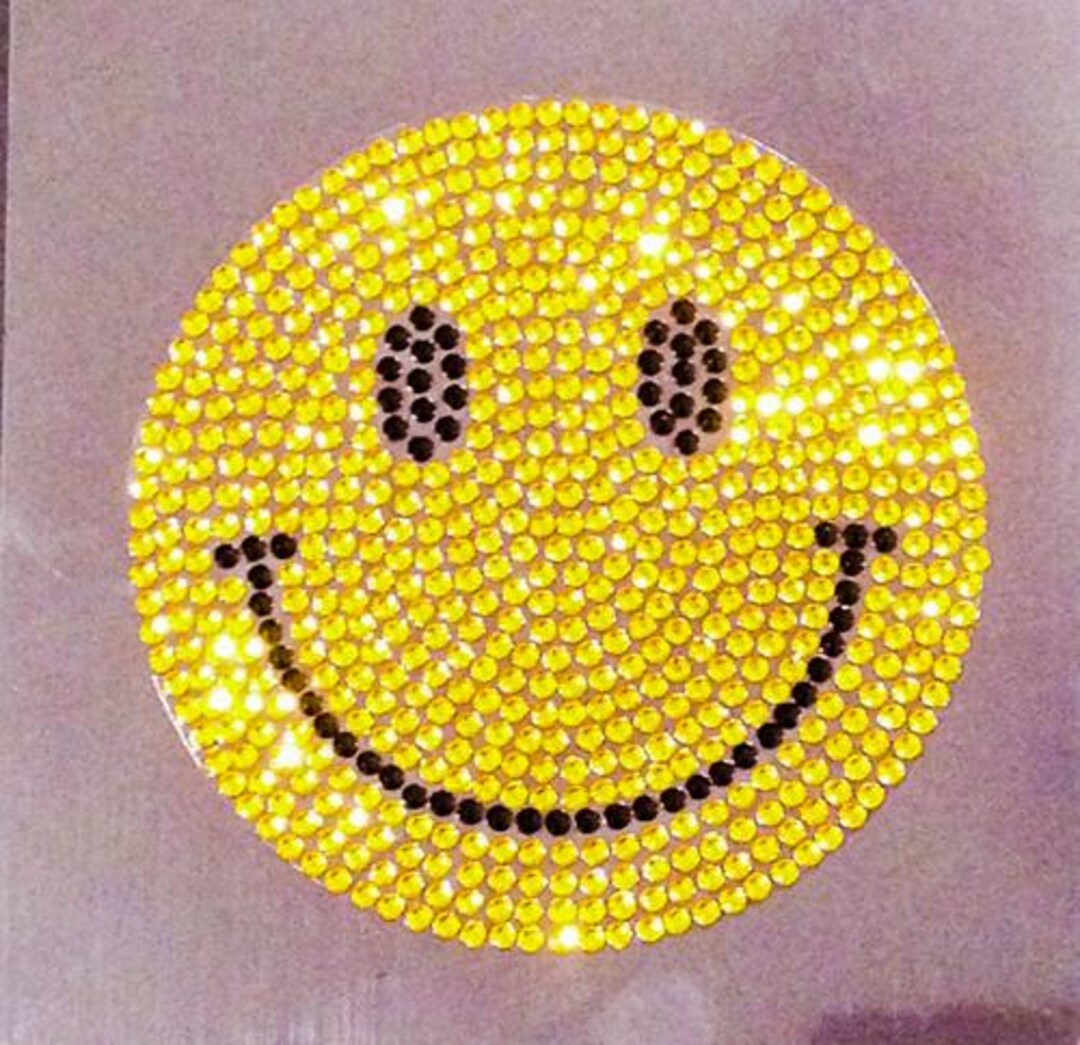 Smiley Face Happy Face Rhinestone Bling Vinyl Sticker Decal - Etsy