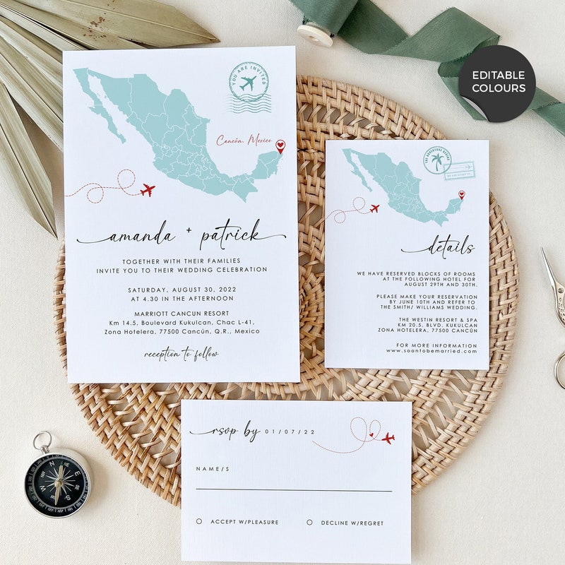 Destination Wedding Invitations - Etsy