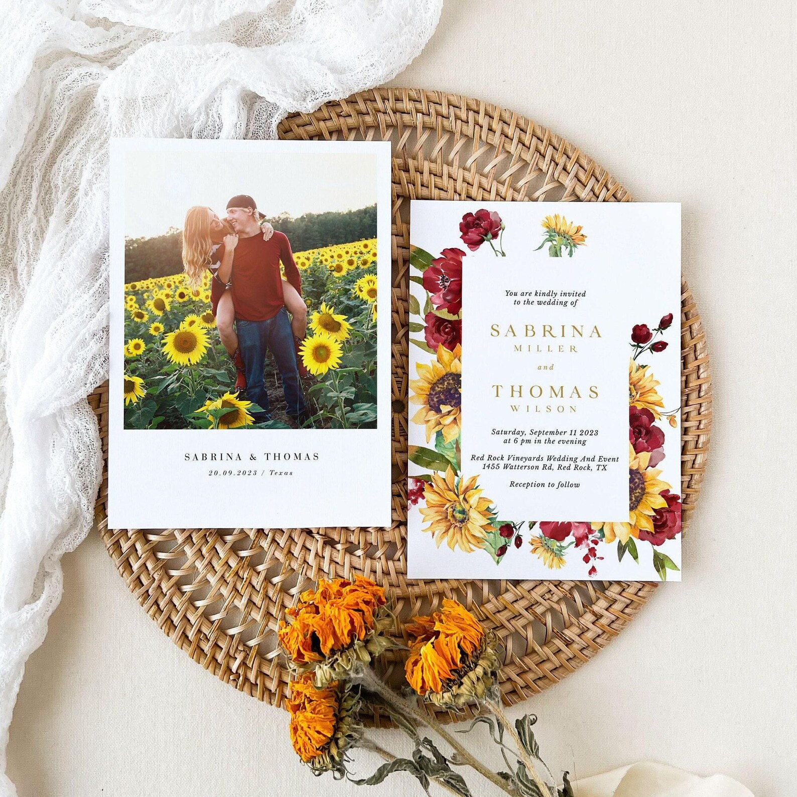 RUBY Floral Wedding Invitation Template Download, Summer Wedding ...