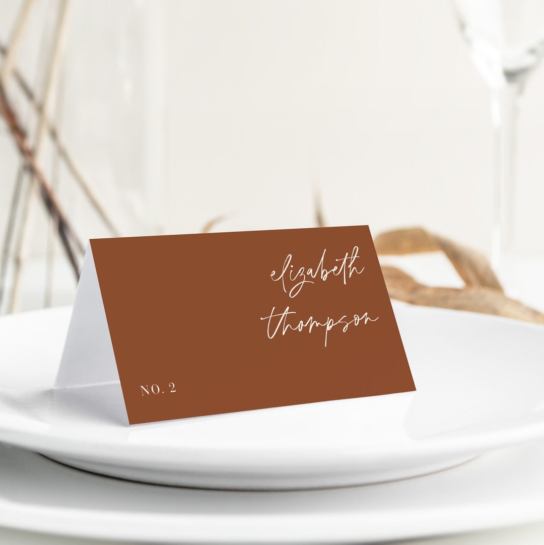 SIENNA Terracotta Place Cards Template Printable, Boho Place Cards With ...