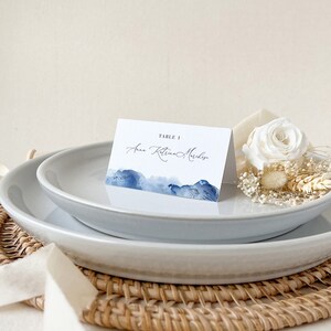 YLENIA Beach Theme Place Card Template, Beach Wedding Place Cards With ...