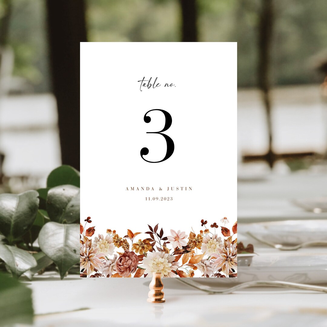 MARIGOLD Boho Table Numbers Wedding, Fall Wedding Table Numbers ...
