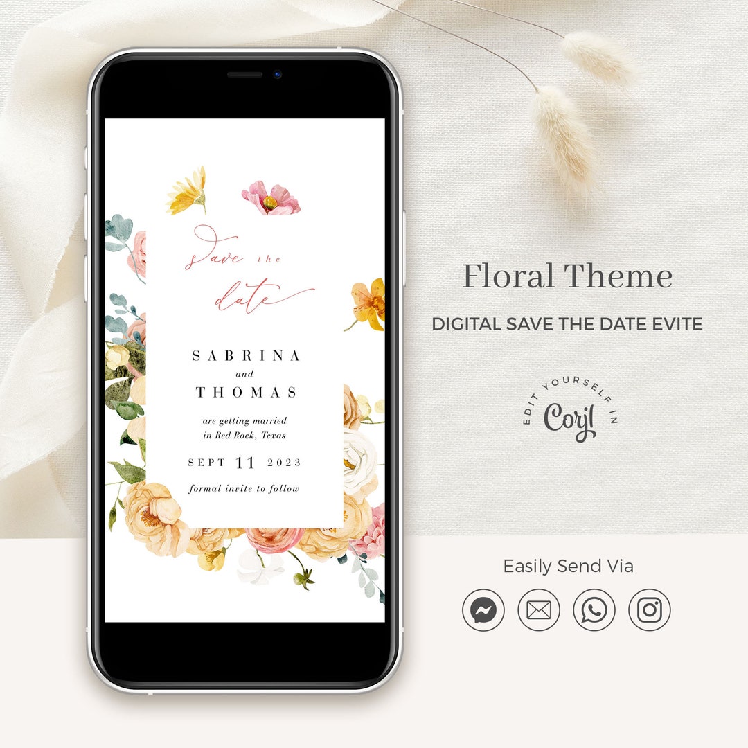 JUNE Summer Wedding Save the Date Digital, Spring Save the Date ...