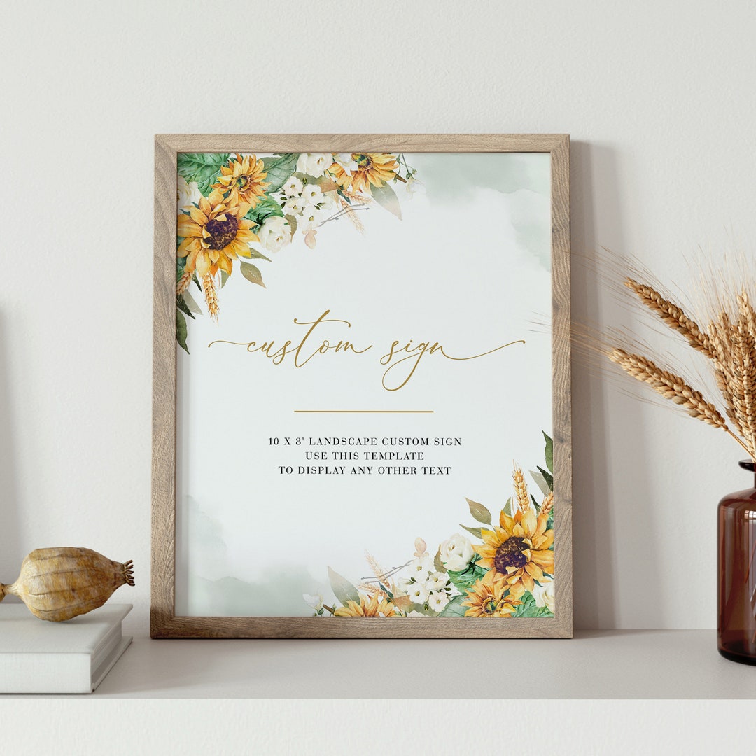 Marisol | Sunflowers Wedding Sign Template, Wedding Signage, Small ...