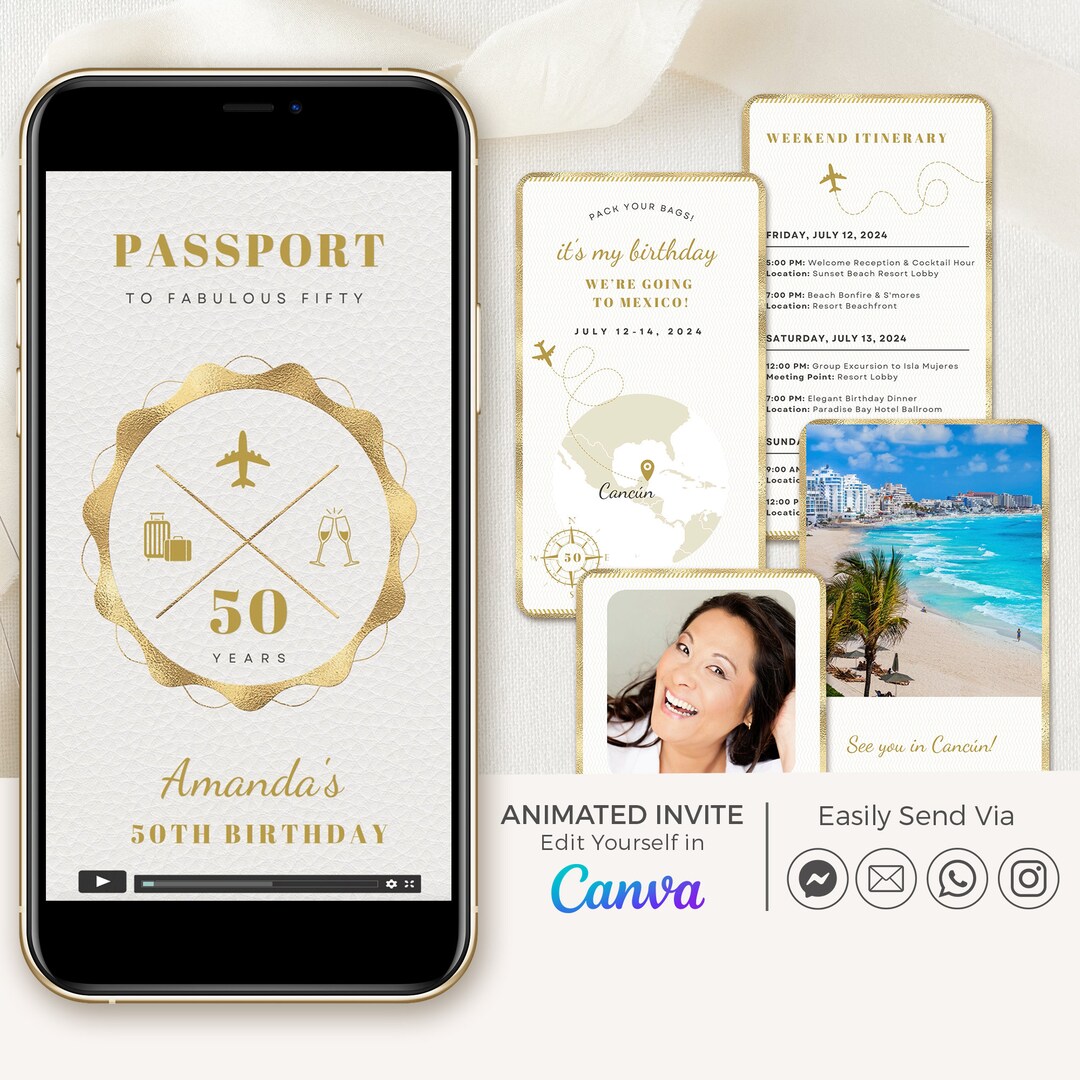 Passport Birthday Invitation Template, Boarding Pass Birthday ...